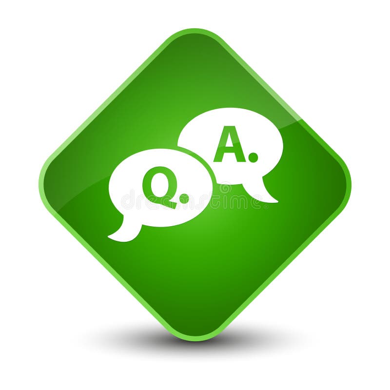 Question Answer Bubble Icon Elegant Green Diamond Button Stock ...