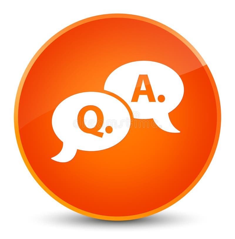 Question Answer Bubble Icon Elegant Orange Round Button Stock ...