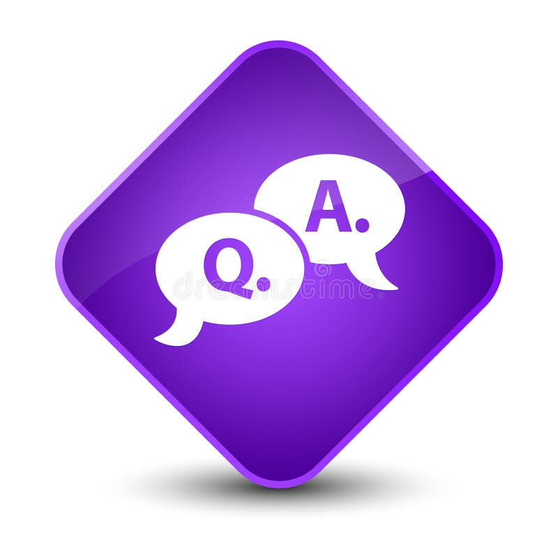 Question Answer Bubble Icon Elegant Purple Diamond Button Stock ...