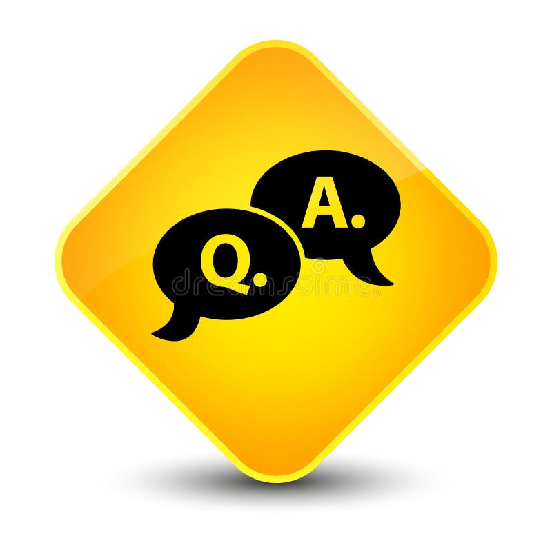 Question Answer Bubble Icon Elegant Yellow Diamond Button Stock ...