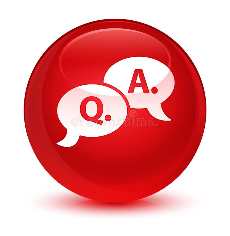 Question Answer Bubble Icon Glassy Red Round Button Stock Illustration ...