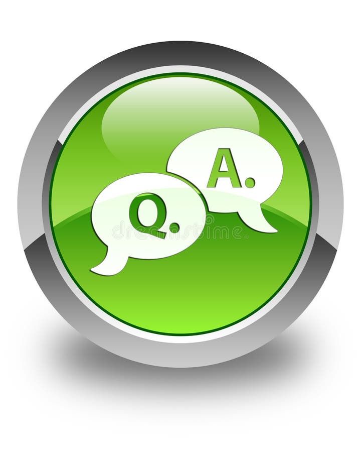 Question Answer Bubble Icon Glossy Green Round Button Stock ...