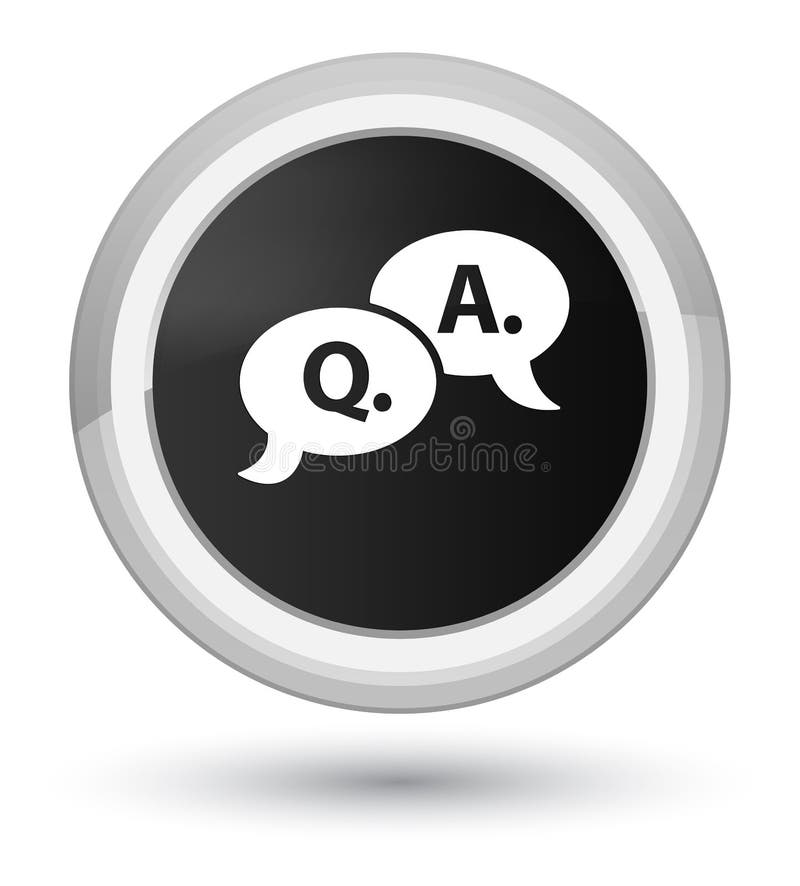Question Answer Bubble Icon Prime Black Round Button Stock Illustration ...