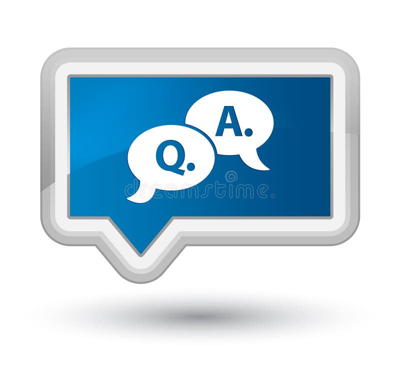 Question Answer Bubble Icon Prime Blue Banner Button Stock Illustration ...