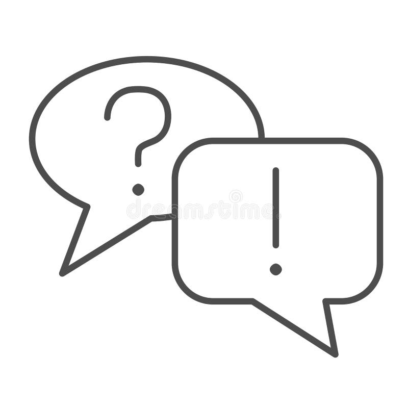 Question and Answer Bubbles Thin Line Icon, Business Communication ...