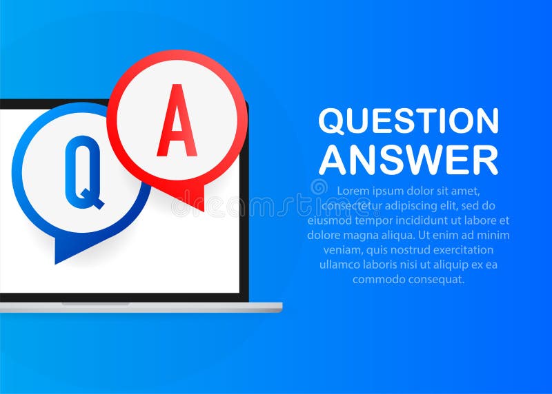 Question Answer Chat Balloons in Red and Blue Colors on a Blue ...