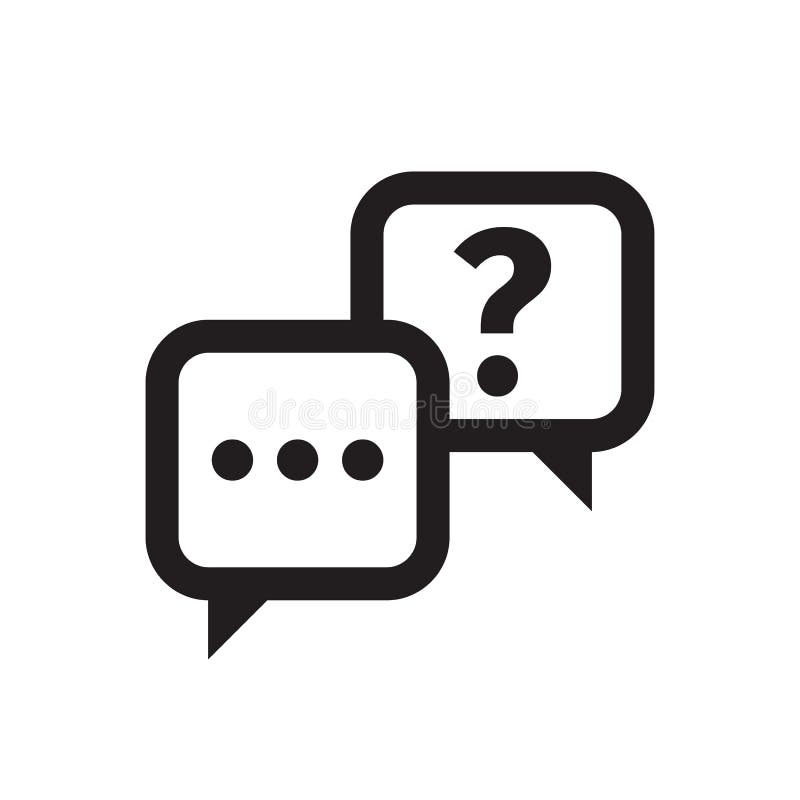 Question Answer Chat Black Icon Design. Consulting Help Sign. Vector ...