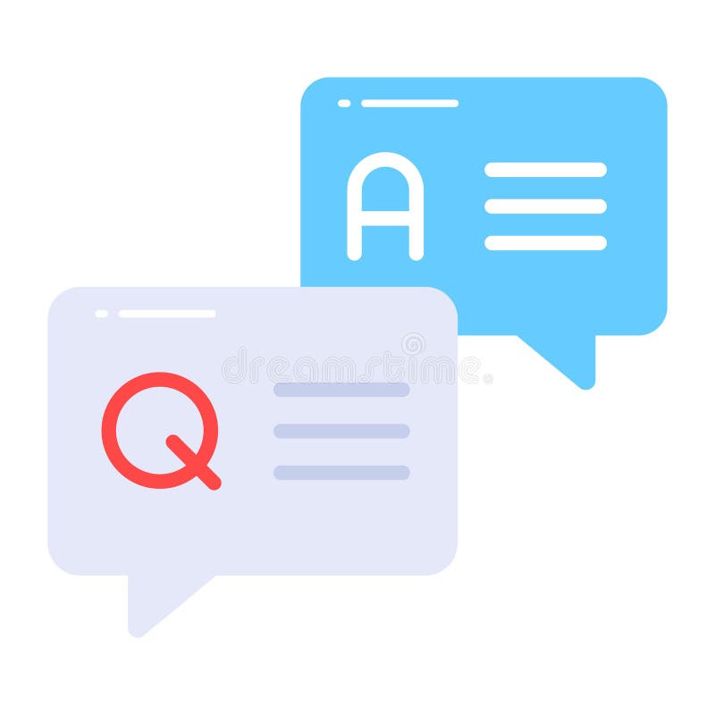 Question and Answer Chat Bubbles Vector in Editable Style, Premium Icon ...