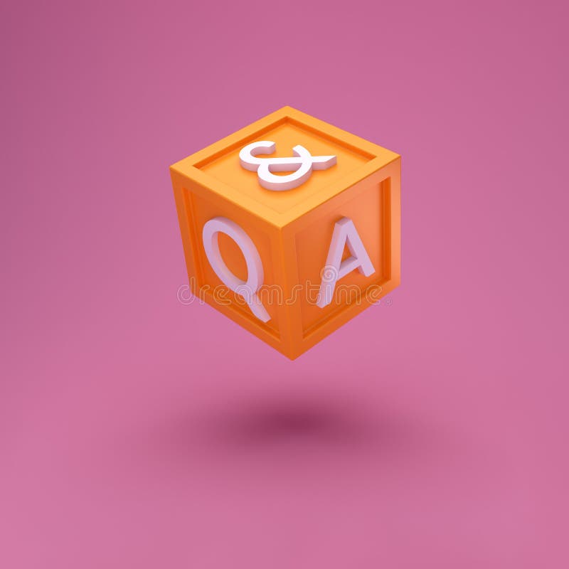 Question and Answer Cube Box Minimal Concept. Cartoon 3d QA Chat Bubble ...