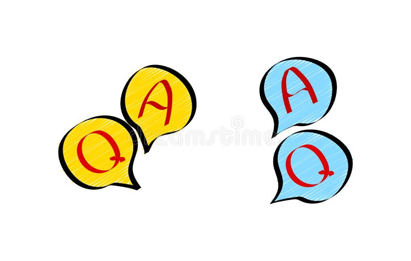 Question & Answer Flat Bubble Icons in Doodle Style Stock Vector ...