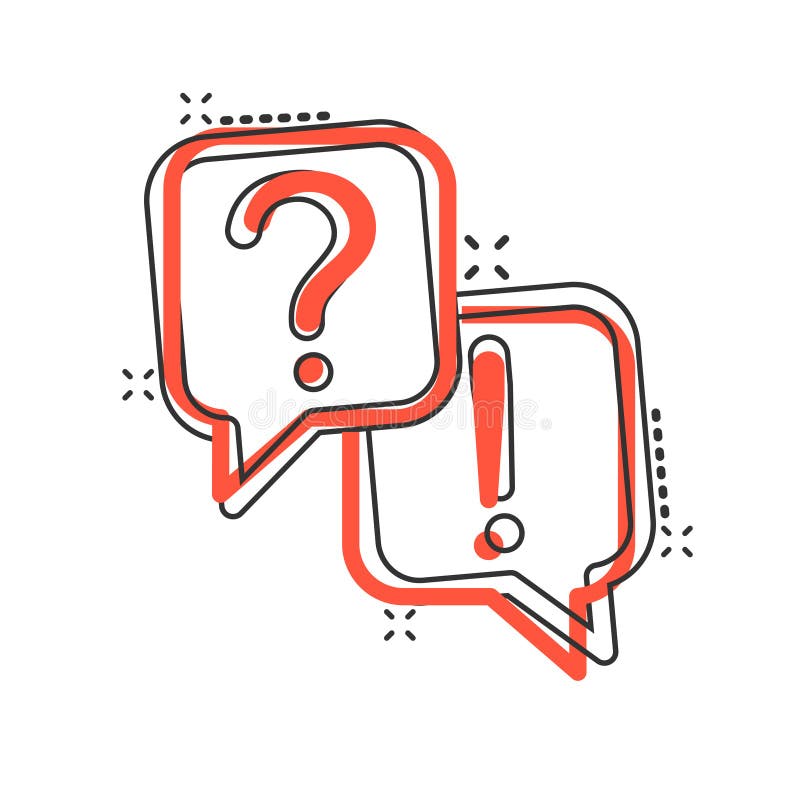 Question and Answer Icon in Comic Style. Dialog Speech Bubble Cartoon ...