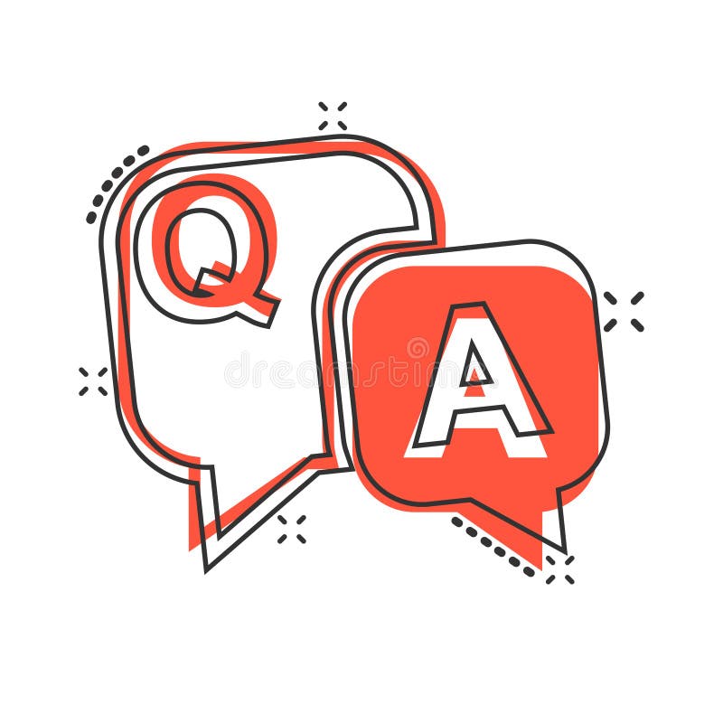 Question and Answer Icon in Comic Style. Discussion Speech Bubble ...