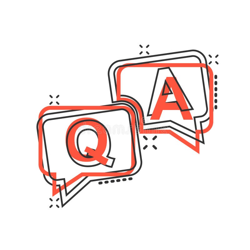 Question and Answer Icon in Comic Style. Discussion Speech Bubble ...