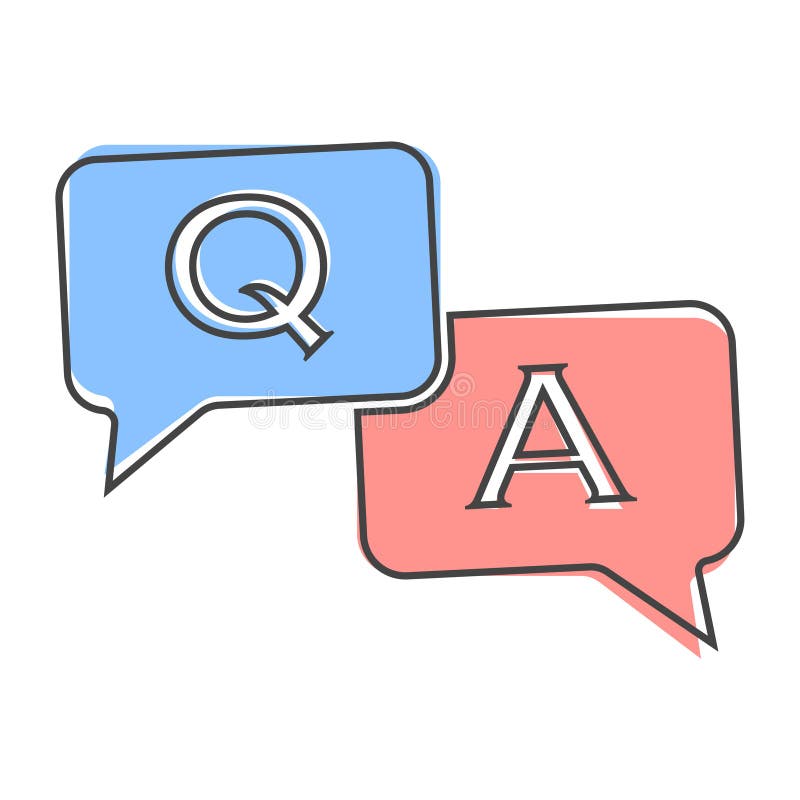 Question Answer Icon. Flat Image Speech Bubbles Question and Answer on ...
