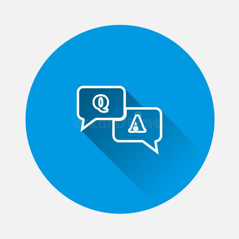 Question Answer Icon. Flat Image Speech Bubbles Question and Answer on ...