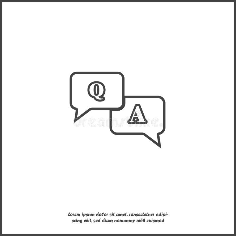 Question Answer Icon. Flat Image Speech Bubbles Question and Answer on ...