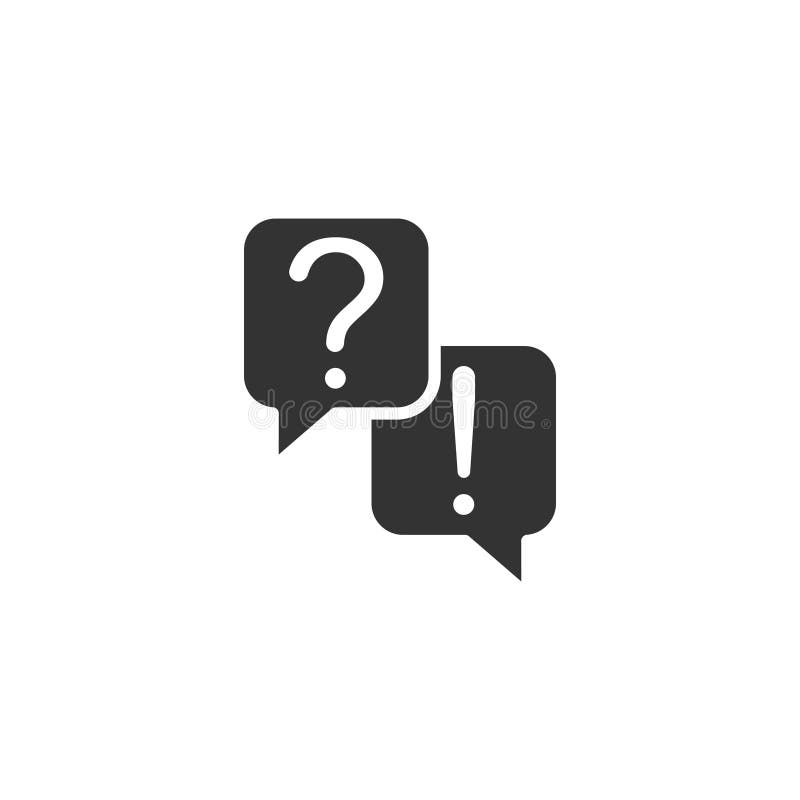 Question and Answer Icon in Flat Style. Dialog Speech Bubble Vector ...