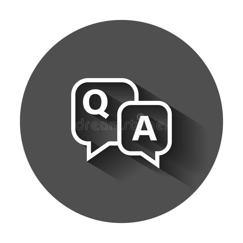 Question and Answer Icon in Flat Style. Discussion Speech Bubble Stock ...