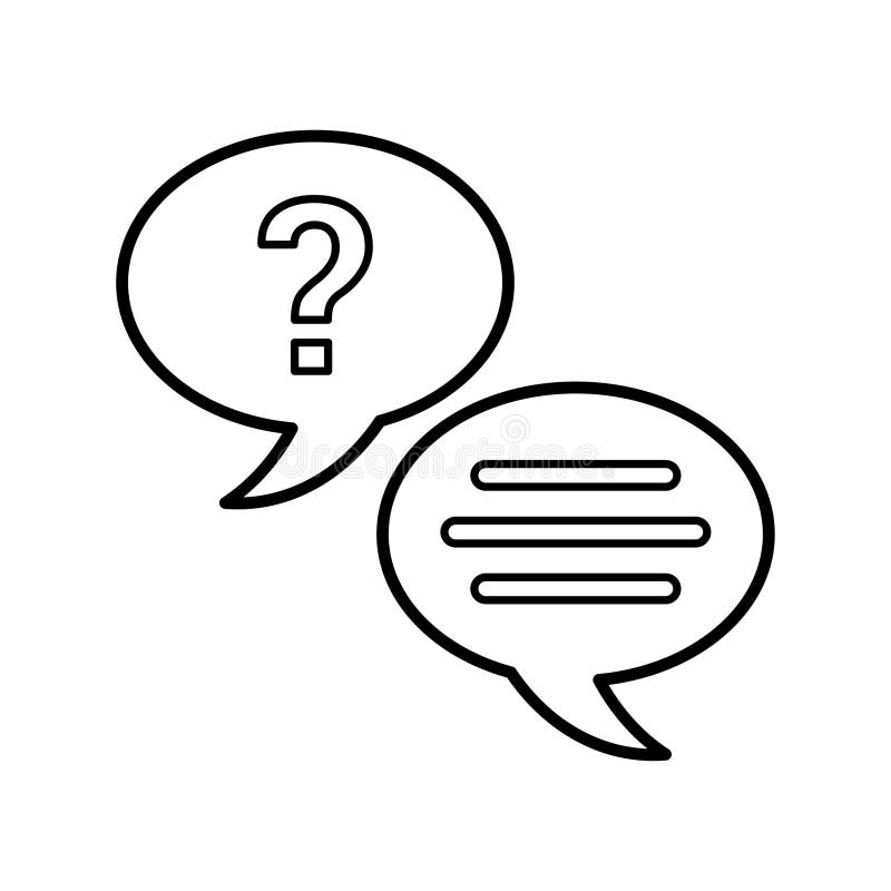 Question and Answer Icon. Line, Outline Design Stock Vector ...