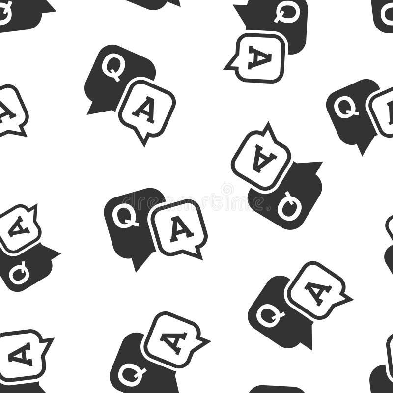 Question And Answer Icon Seamless Pattern Background. Discussion Speech ...