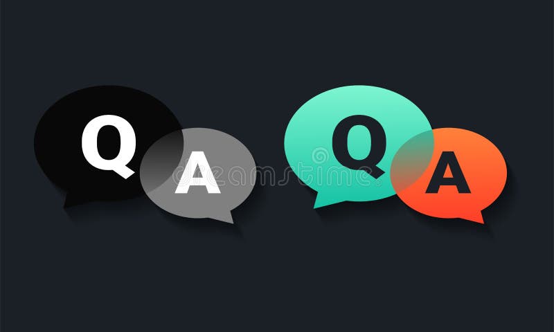 Question and Answer Icon. Two Chat Speech Message Bubbles with Q and a ...