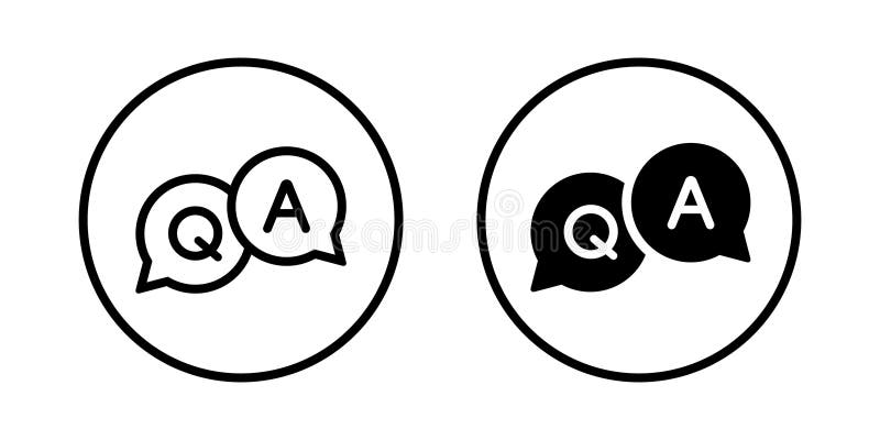Question and Answer Icon Vector on Circle Line Stock Vector ...