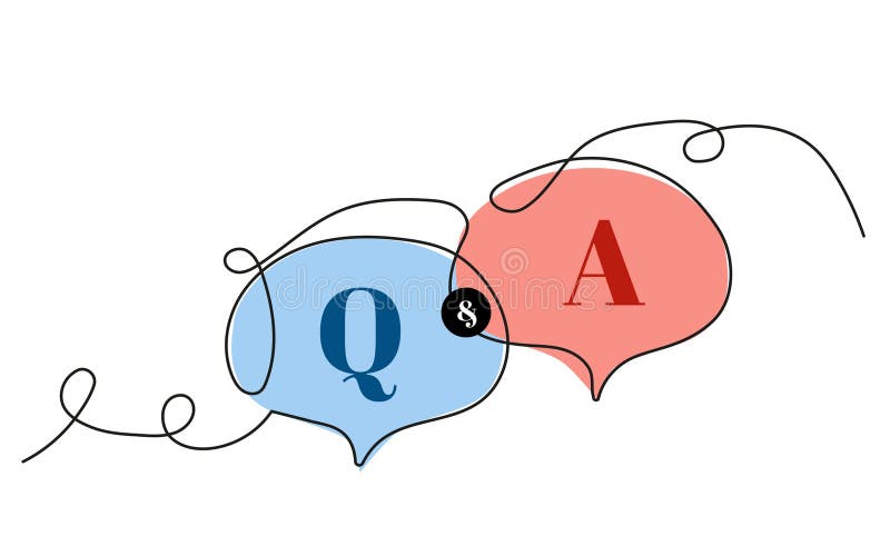 Question and Answer Line Icon Designed As Faq Outline Symbol with Q and ...