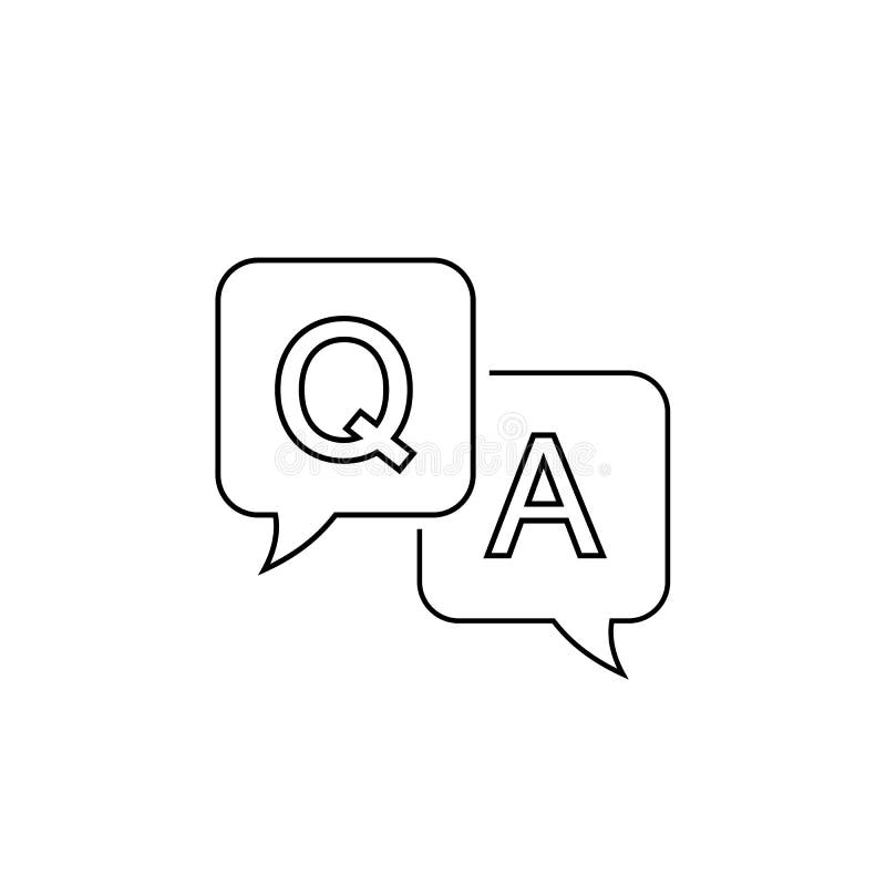 Question and Answer Line Icon in Flat Style. Discussion Speech Bubble ...