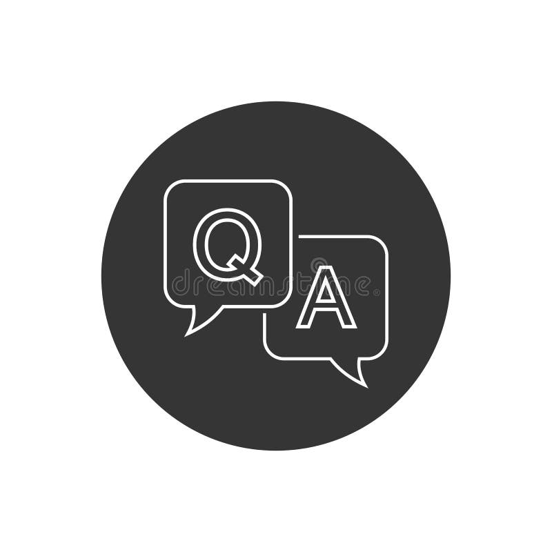 Question and Answer Icon in Flat Style. Discussion Speech Bubble Vector ...