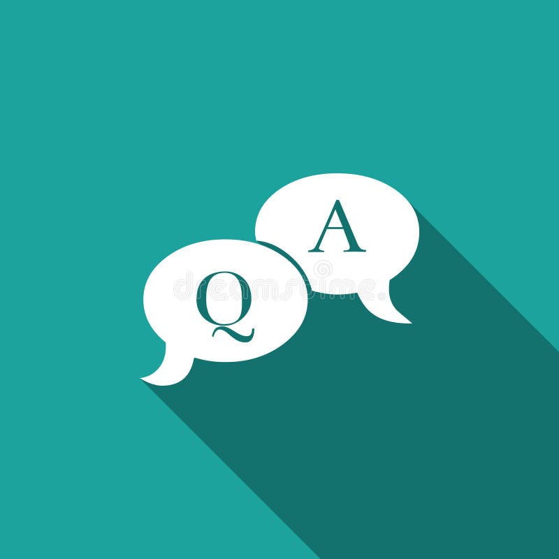 Question and Answer Mark in Speech Bubble Icon Isolated with Long ...