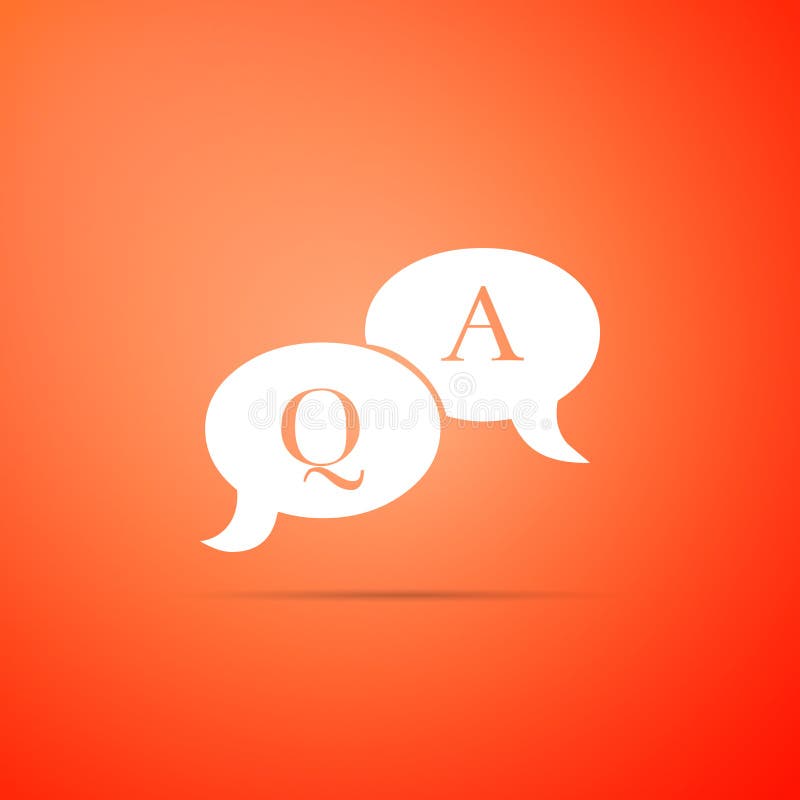 Question and Answer Mark in Speech Bubble Icon Isolated on Orange ...