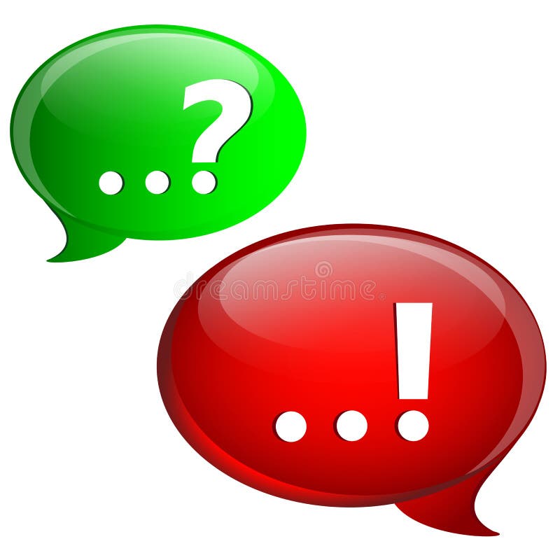 Question and Answer Speech Bubbles Stock Illustration - Illustration of ...