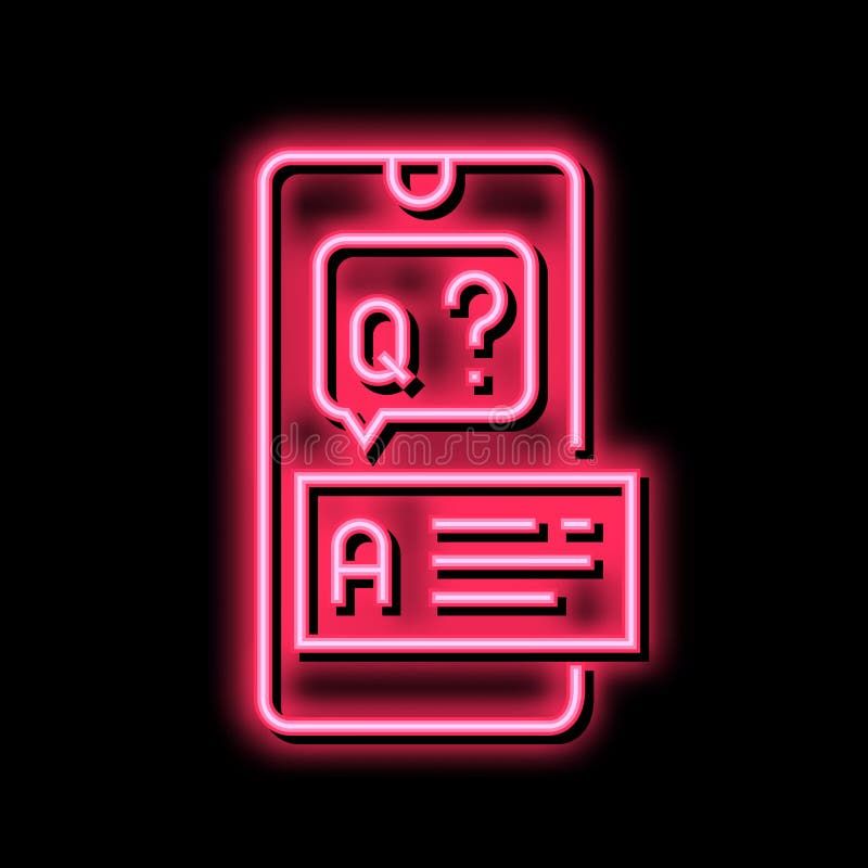 Question and Answer Neon Glow Icon Illustration Stock Vector ...