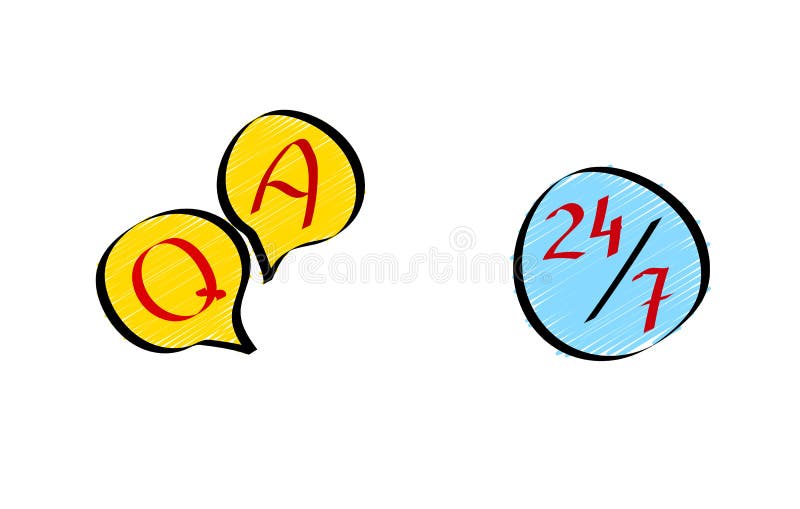 Question & Answer Flat Bubble Icons in Doodle Style Stock Vector ...