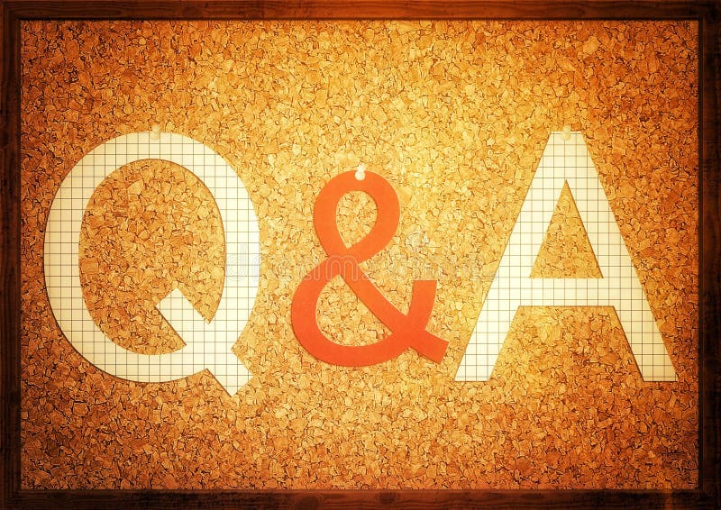 Question and Answer Sign on a Retro Corkboard Stock Photo - Image of ...