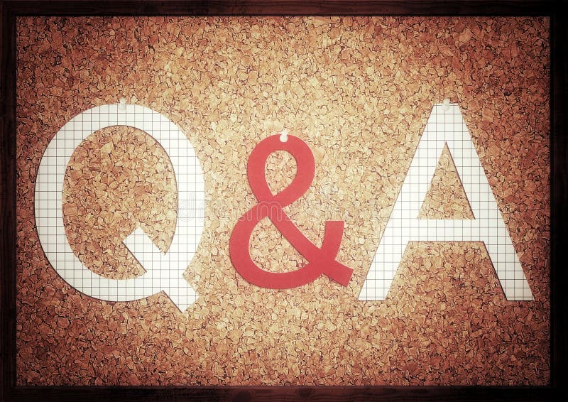 Question and Answer Sign on a Retro Corkboard Stock Illustration ...