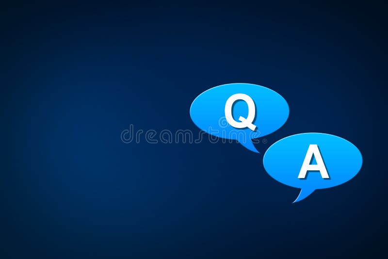 Question and Answer Speech Bubble Concept on Blue Background, Digital ...