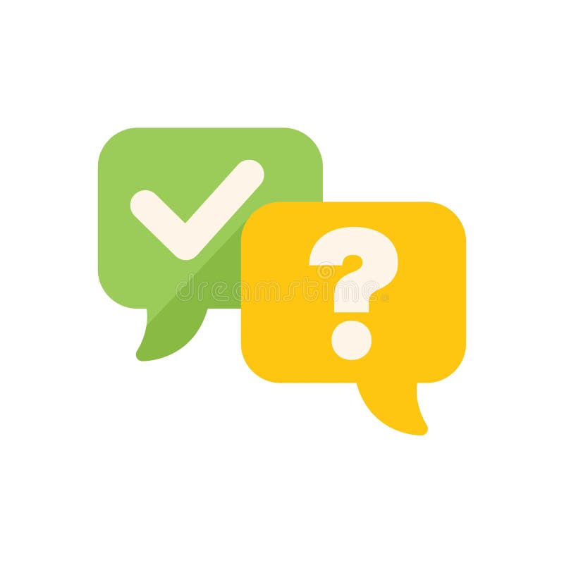 Question and Answer Speech Bubble Icons Showing Faq and Support Stock ...