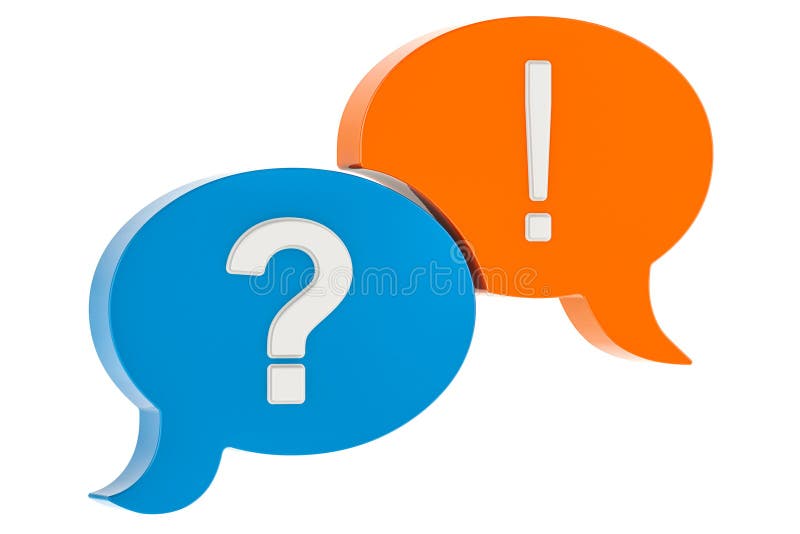 Question and Answer, Speech Bubbles. 3D Rendering Stock Illustration ...