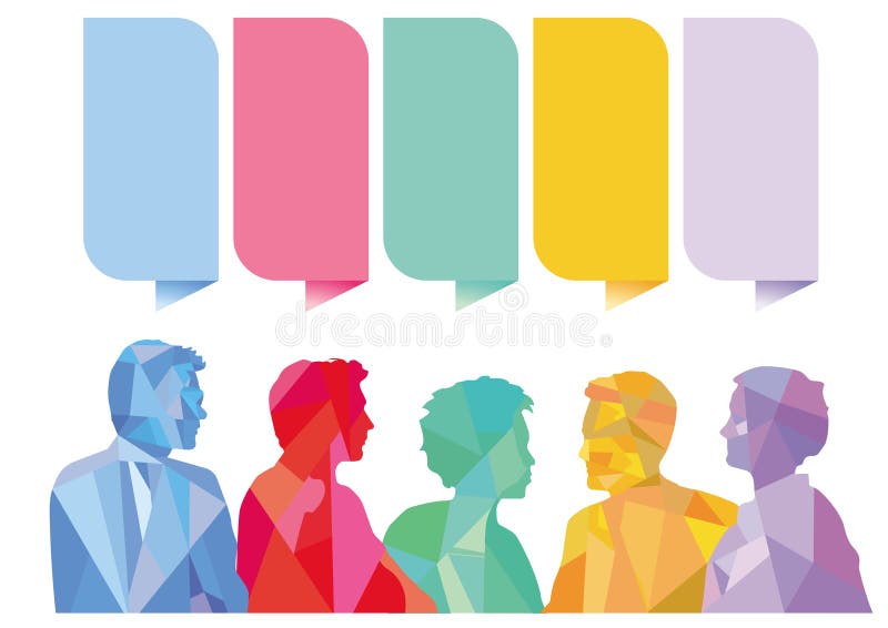 Question and Answer Speech Bubbles with Group of People, Stock Vector ...