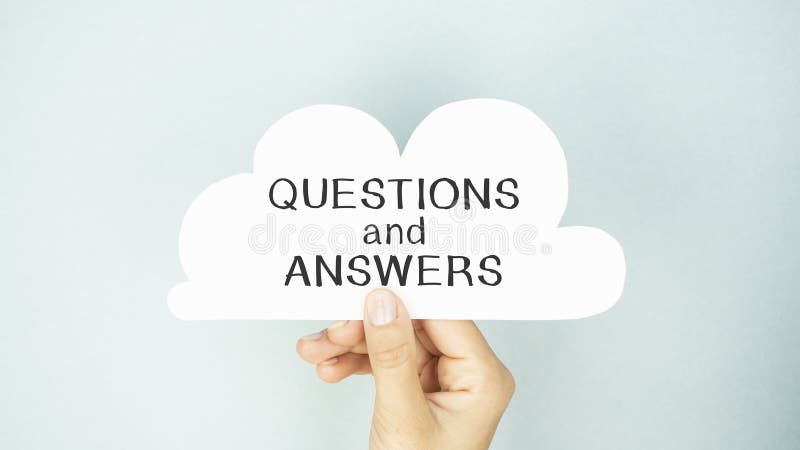 Answer Text on Paper in the Form of a Cloud in Hand Stock Image - Image ...
