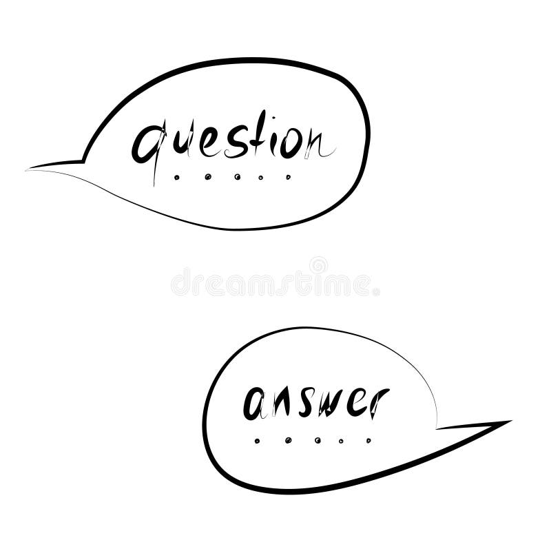 Question-and-answer Text in Speech Bubbles. Black Lines Stock ...