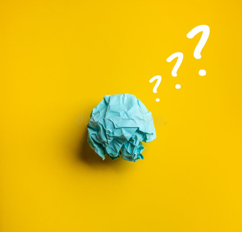 Question and Answer or Thinking Ideas Concepts with Paper Crumpled Ball ...