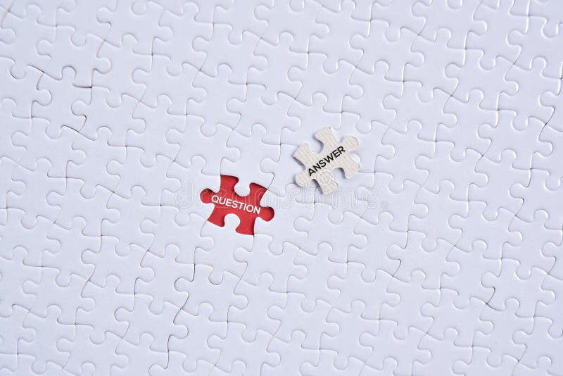 `Question and Answer` Word on White Puzzles with Red Background Flat ...