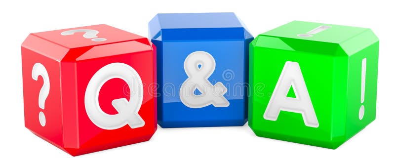 Question and Answers Cubes, Q and a. 3D Rendering Stock Illustration ...