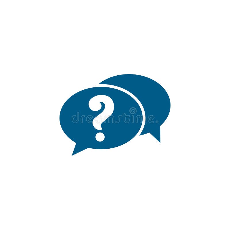 Question Blue Icon on White Background. Blue Flat Style Vector ...