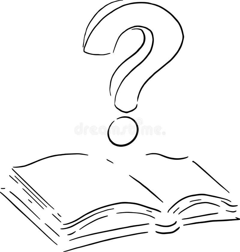Question, Book, Hand Draw Line Vector Illustration Stock Vector ...