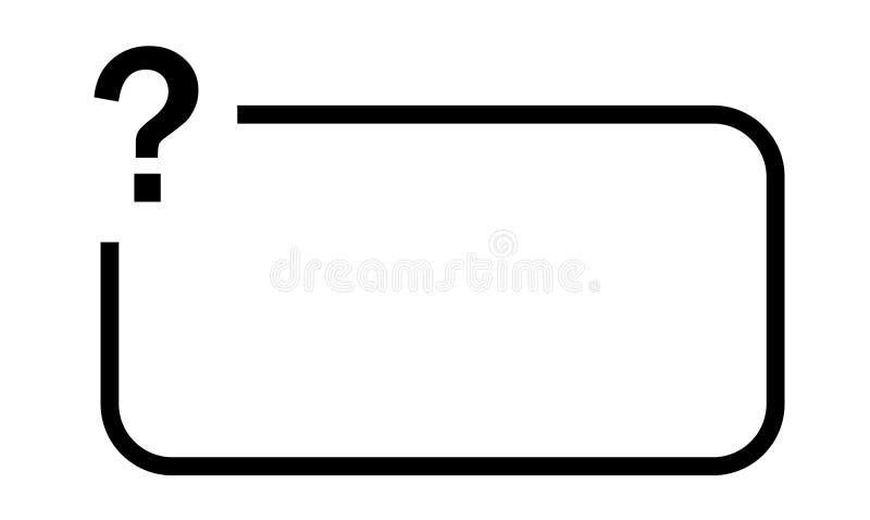 Question Black Line Box Faq Vector Text Banner. Question Stock ...