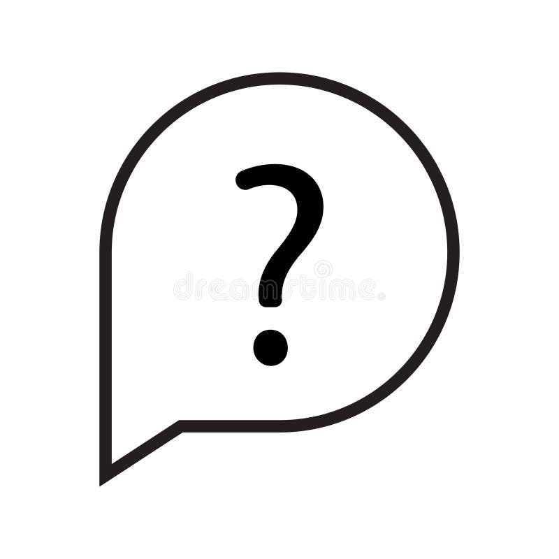Question Bubble Icon. Speech Outline Shape. Query Mark Vector. Simple ...