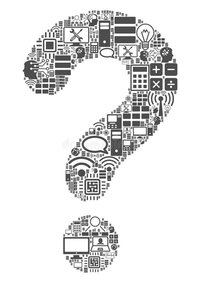 Question Collage Icon For Bigdata And Computing Stock Vector